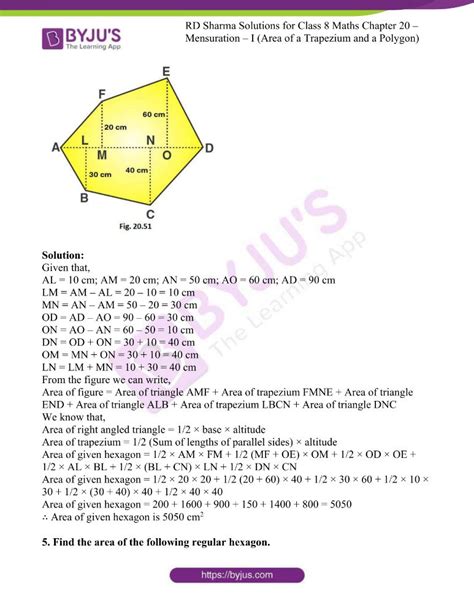 RD Sharma Solutions For Class 8 Chapter 20 Mensuration I Area Of A