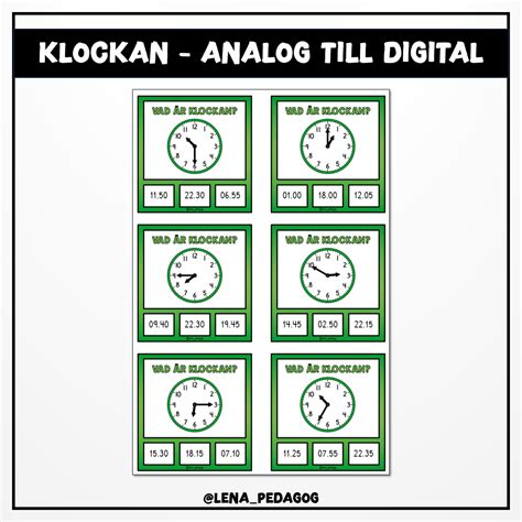 Klockan Analog Till Digital Teach Academy