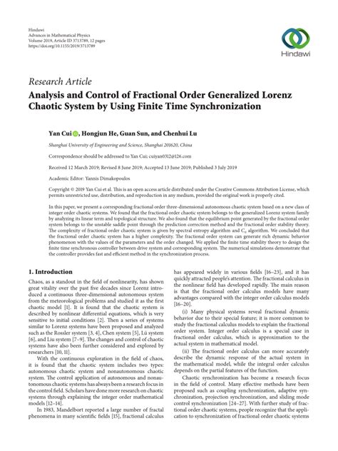 pdf analysis and control of fractional order generalized lorenz chaotic system by using finite