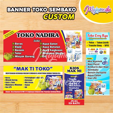 Jual BANNER SPANDUK TOKO WARUNG SEMBAKO KELONTONG CUSTOM Shopee Indonesia