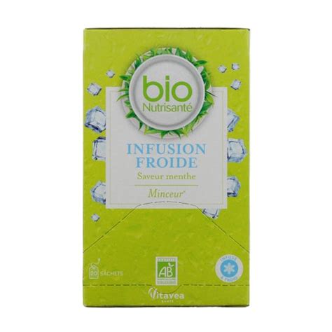 Nutrisanté Bio Infusion Froide Minceur Menthe 20 Sachets DocMorris France