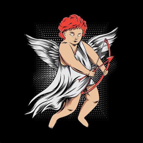 Ilustração vintage de cupido do dia dos namorados Vetor Premium