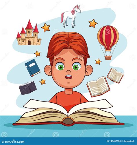 Crian as Que Leem Contos De Fadas Ilustração do Vetor Ilustração de