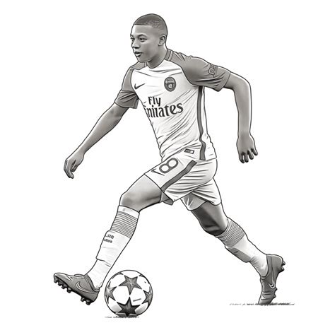 Coloriage mbappé dribble psg Coloriages à imprimer GRATUITEMENT pour