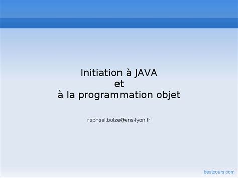 [pdf] initiation à java et à la programmation objet cours et formation gratuit