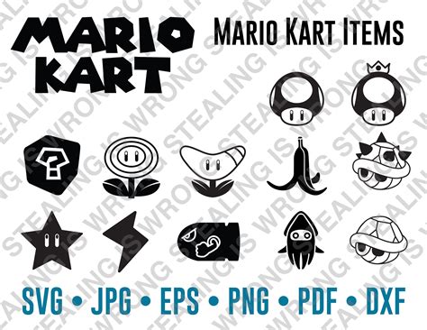 Mario Kart Items Collection Digital Files Only Svg Png Eps Pdf