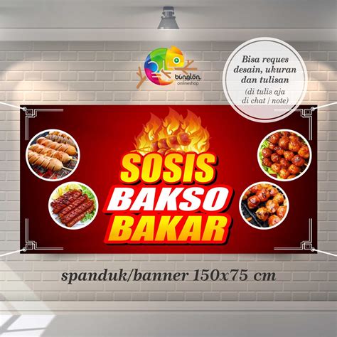Jual Spanduk Banner 150x75 Cm Spanduk Sosis Bakar Baso Bakar Shopee