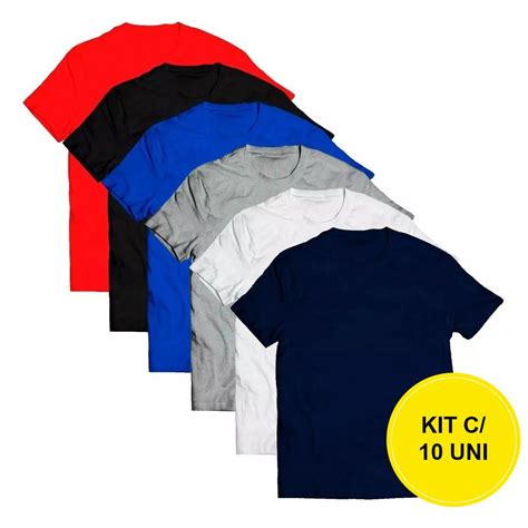 Kit Combo 10 Camisetas Lisas Básicas Slimm Ótimas Para Estampar Silk