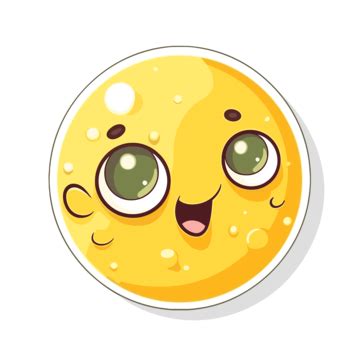 Yellow Smiley Face Sticker Character With Eyes And Mouth Clipart Vector