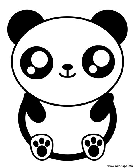 Coloriage Kawaii Panda JeColorie