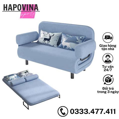 Sofa giường gấp gọn và mở ra thành giường Sofa bed đa năng có đệm tay