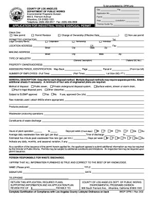 Fillable Online Dpw Lacounty S IWDP DPW 1 Rev 10 01b Entry Wpd