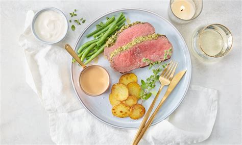 Roastbeef mit Kräuter Senf Kruste Rezept Dr Oetker