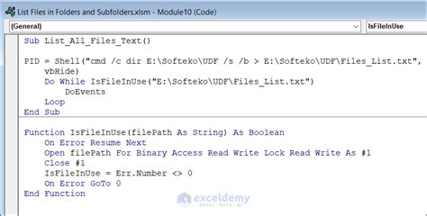 Excel Vba To List Files In The Folder And Subfolders 3 Examples Exceldemy