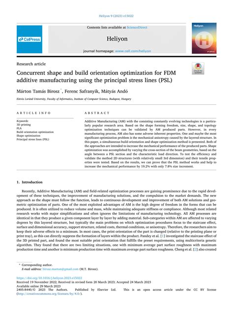 pdf concurrent shape and build orientation optimization for fdm additive manufacturing using