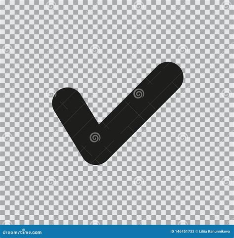 Vector Flat Check Mark Icon Black On Transparent Background Stock
