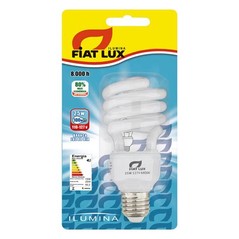 Lâmpada Fluorescente Espiral 3u Fiat Lux 25w 127v Branca Leroy Merlin