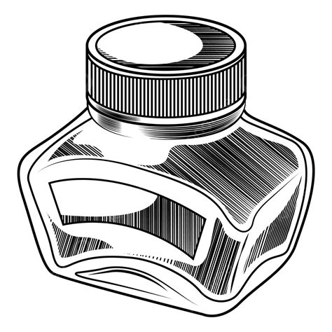 Ink Bottle Bottle Drawing Ink Illustration PNG And Vector With