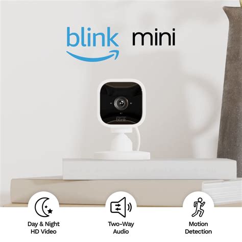 Amazon Blink Mini Compact Indoor Plug In Smart Security Camera