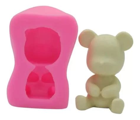 Molde Silicon Oso Sentado Osito Vela Jabon Parafina Peluche Meses Sin