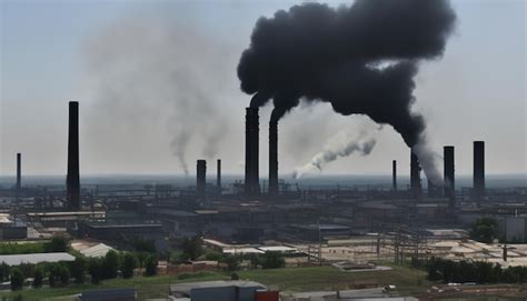 Las fábricas contaminan el medio ambiente con humo Foto Premium