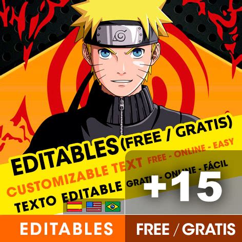 KIT de cumpleaños de NARUTO imprimible GRATIS Incluye 15 invitaciones