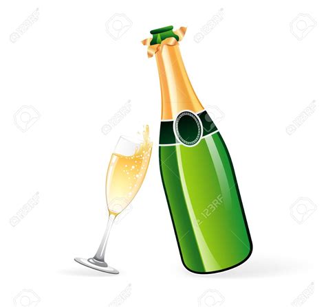 Champagne Bottle And Glasses Clipart