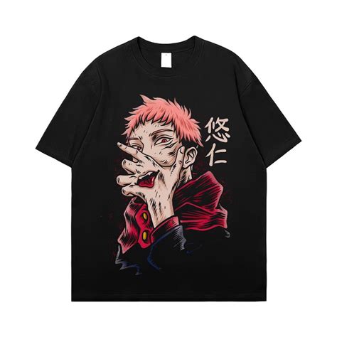 Jual Psycho Crucify Itadori Yuji Oversized T Shirt Black Dark