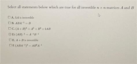 solved select all statements below which are true for all
