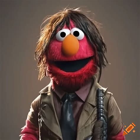 Elmo As Daryl Dixon In The Walking Dead Parody On Craiyon