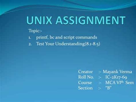 Printf Bc Script Commands In UNIX Test Your Understaning Questions