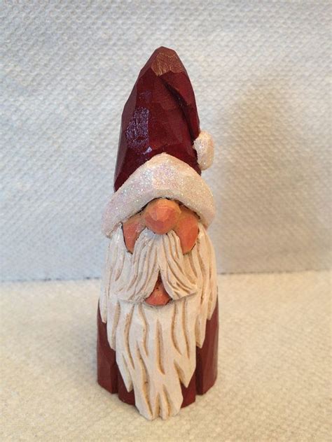 Carved Santas Hand Carved Handmade Santa Bust Decoration Wood Carving