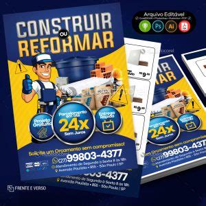 Panfleto Flyer Material de Construção 02 CDR PSD AI PDF Clube