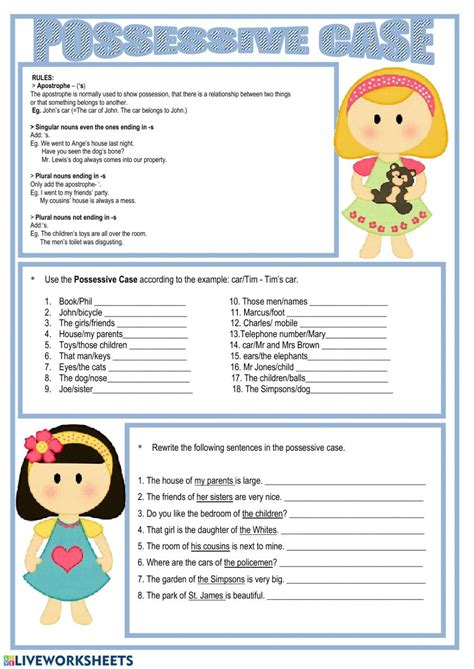 Possessive Case Of Nouns Exercises