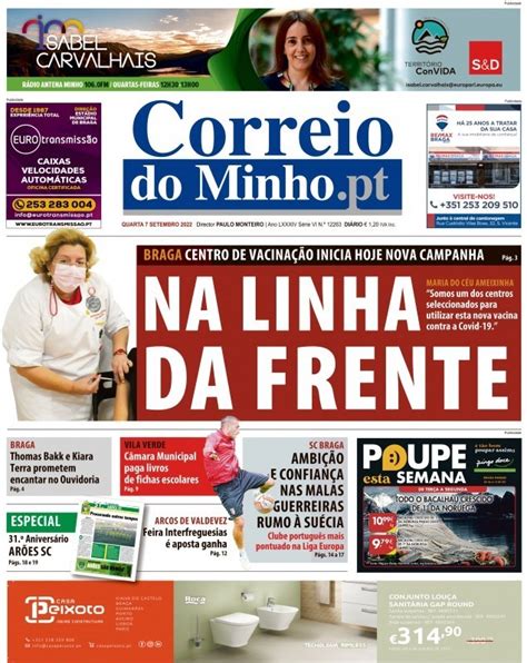 Capa Correio Do Minho 7 Setembro 2022 Capasjornais Pt