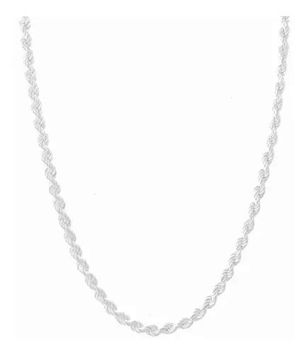 Hermosa Cadena Torsal Mm P Hombre Plata Maciza Gruesa Meses Sin
