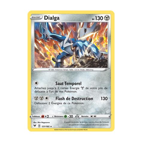 Carte Dialga Holographique Rare De Pok Mon P E Et Bouclier Voltage