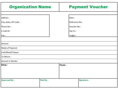 Free Payment Voucher Templates Formats