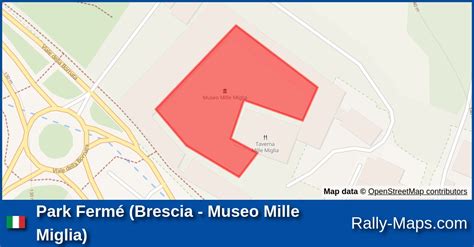 Park Fermé Brescia Museo Mille Miglia stage map Rally 1000 Miglia