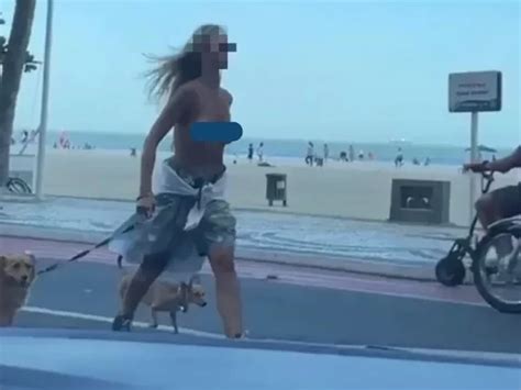 Mulher é presa por fazer topless em balneário Camboriú SC
