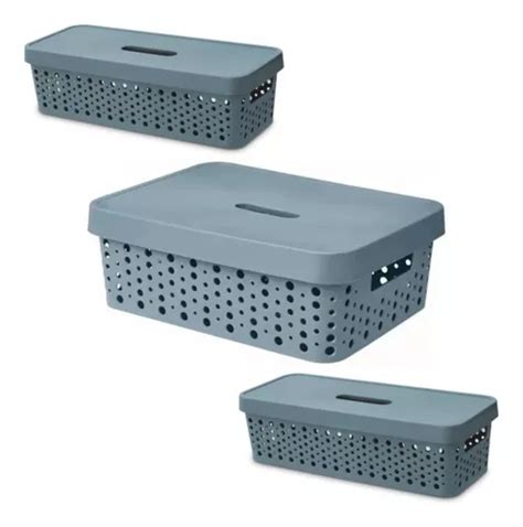 Kit Con Cestas Organizadoras De Litros Y Litros Resistente