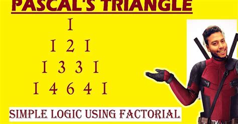 pascal triangle in c using for loop source code