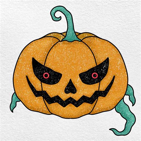 How To Draw A Scary Pumpkin Helloartsy