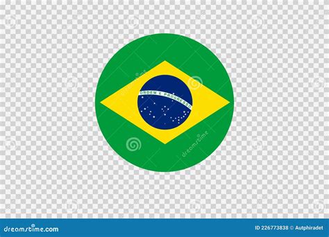 Brazil Flag In Circle Shape Isolated On Png Or Transparent Background