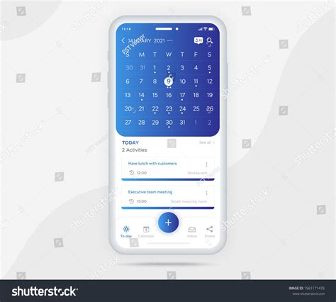 Mobile App Calendar Planner Concept Activity Stock Vector Royalty Free