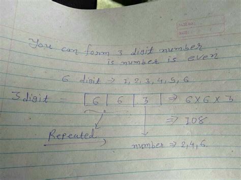 how many 3 digit even numbers can be form from digits 1 2 3 4 5 6 if the digits can be