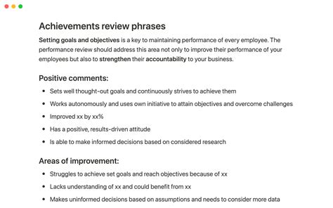 Performance Review Template Notion Marketplace