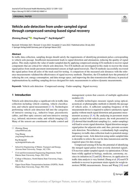 vehicle axle detection from under sampled signal through compressed sensing based signal