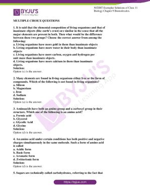 Fillable Online NCERT Exemplar Solutions For Class 11 Biology Chapter 9