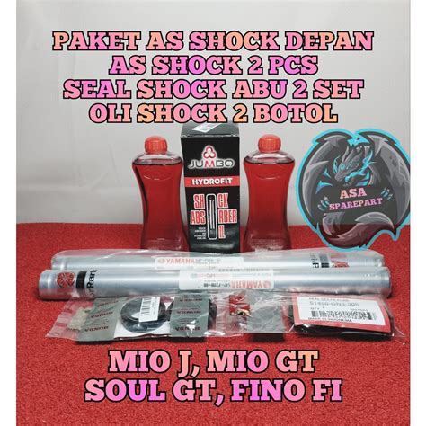 Jual PAKET AS SHOCK 2 PCS SEAL SHOCK ABU 2 SET OLI SHOCK 2 BTL SOK
